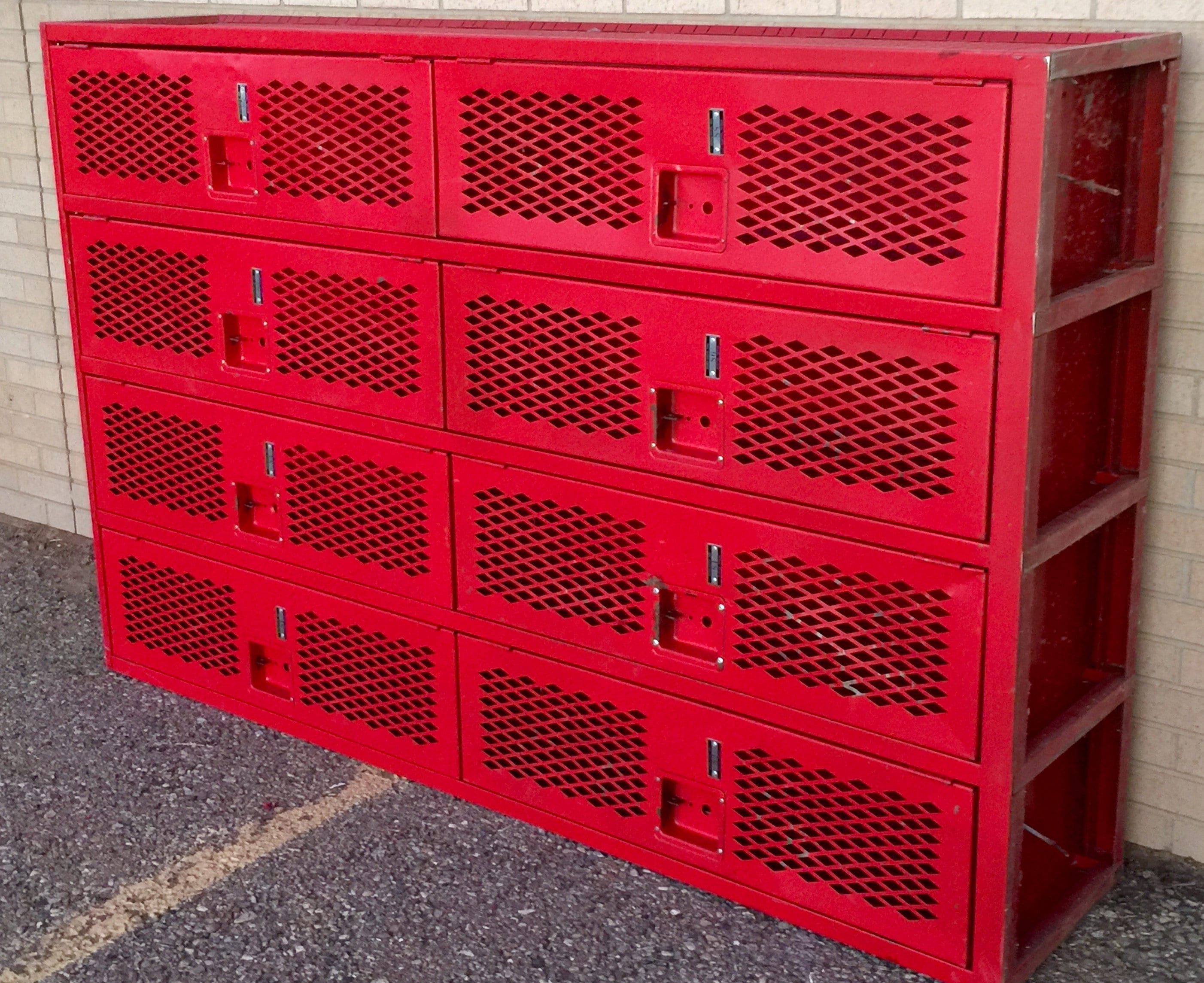 Vintage School Lockers Red Caged Gym Locker Imdustrial Metal | Etsy