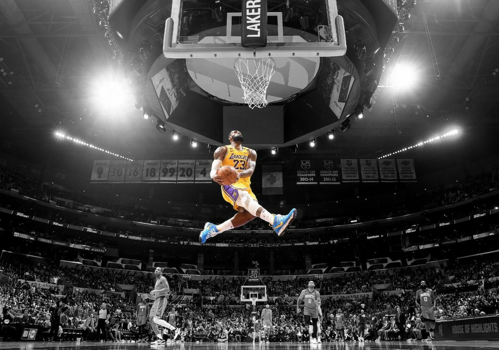 Lebron James Flying Dunk Wall Art Canvas Poster Canvas - Etsy