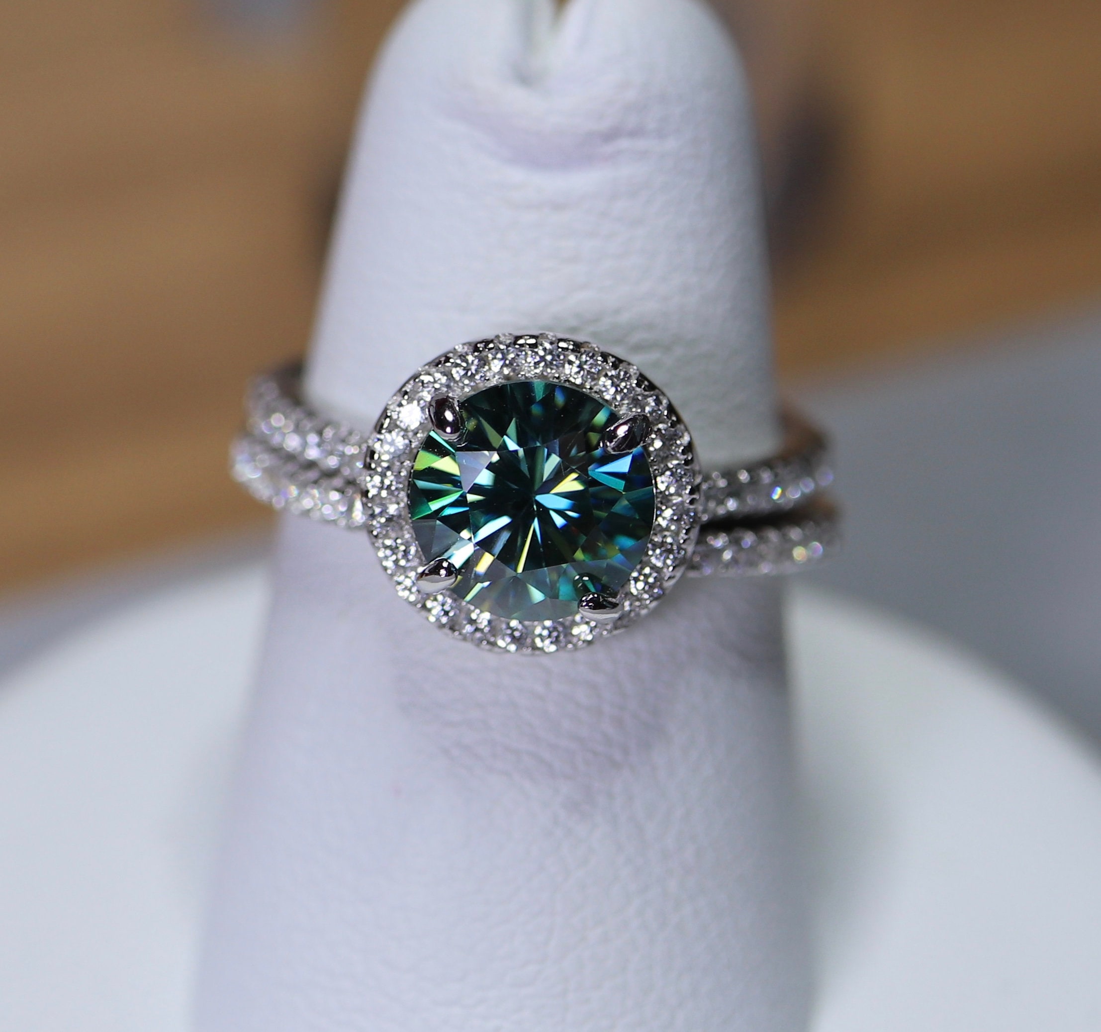 Halo Moissanite Engagement Ring