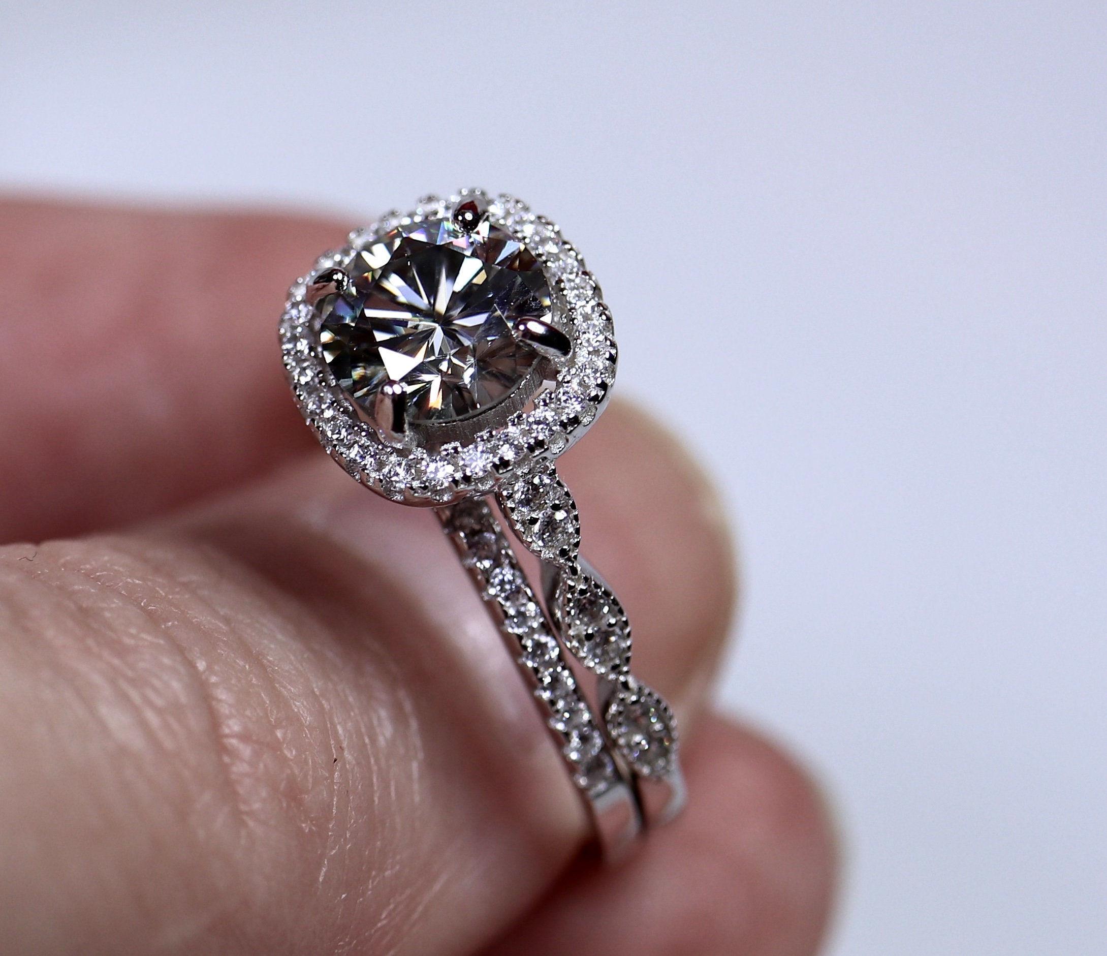Gray moissanite, moissanite jewelry, bridal ring, wedding jewelry ...