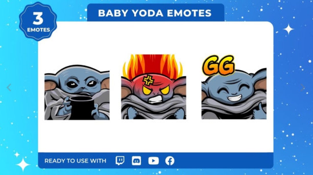 Baby Yoda Twitch Emote Pack - Etsy