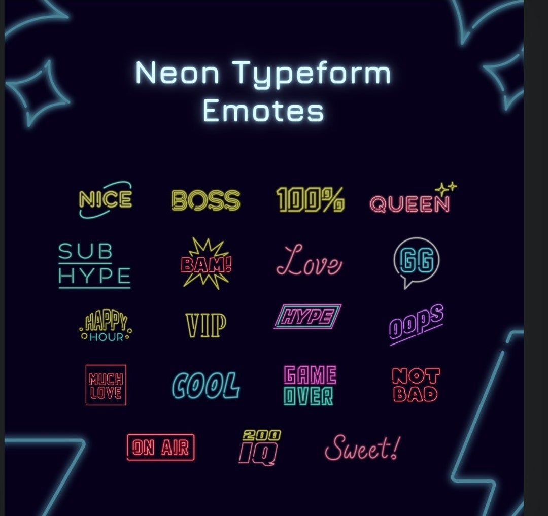Colorful Pastel Neon Lights Twitch Emotes! - Etsy