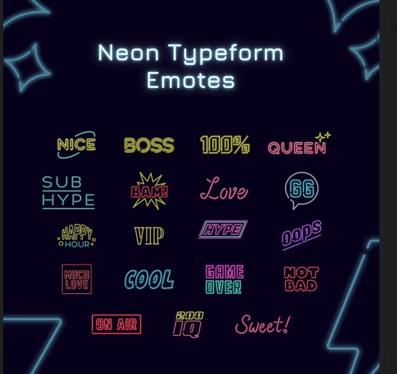 Colorful Pastel Neon Lights Twitch Emotes! - Etsy
