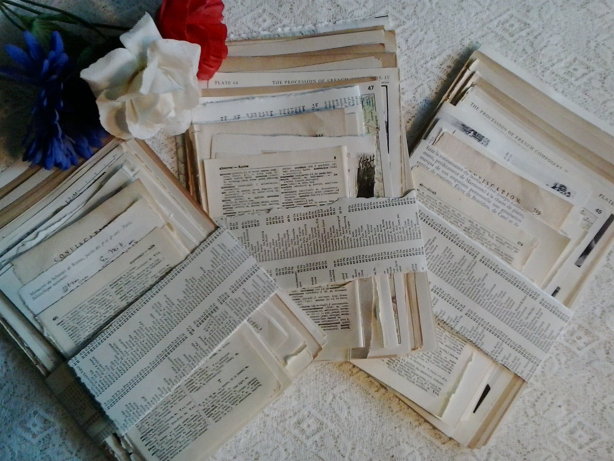 Vintage Paper French France Theme Text Images From Old Books & - Etsy