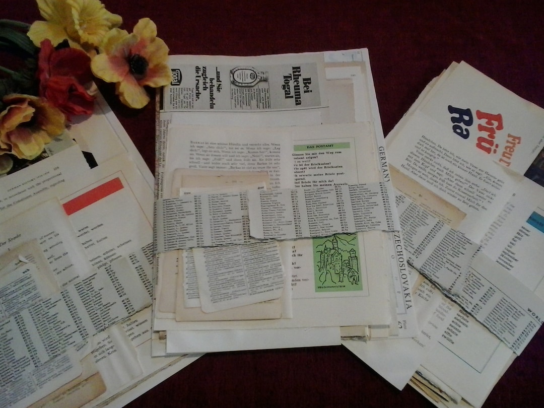 Vintage Paper German Germany Deutschland Theme Pages From Old Books ...