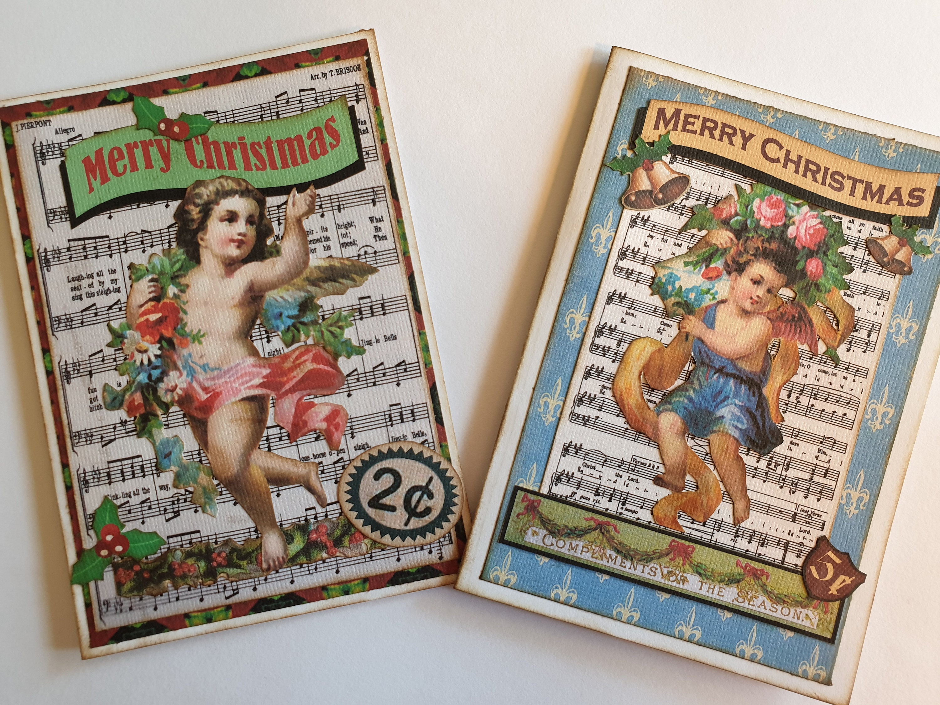 Vintage Christmas Card Collage Kit DIGITAL Download, Printable Sheets ...