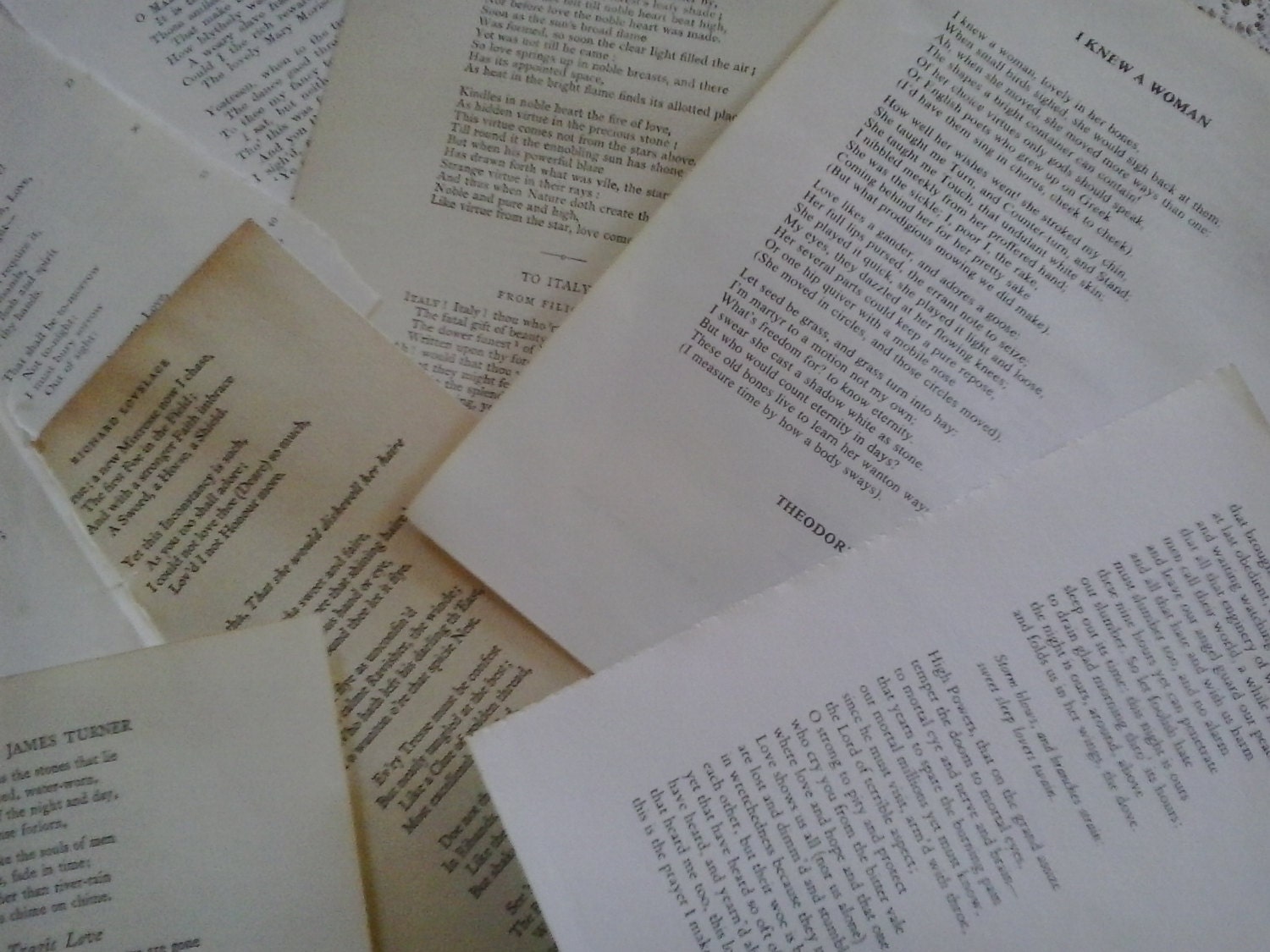 Vintage Paper Love Poems Romance Poetry on Pages From Old - Etsy