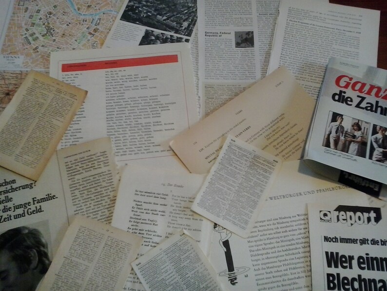 Vintage Paper German Germany Deutschland Theme Pages From Old Books ...