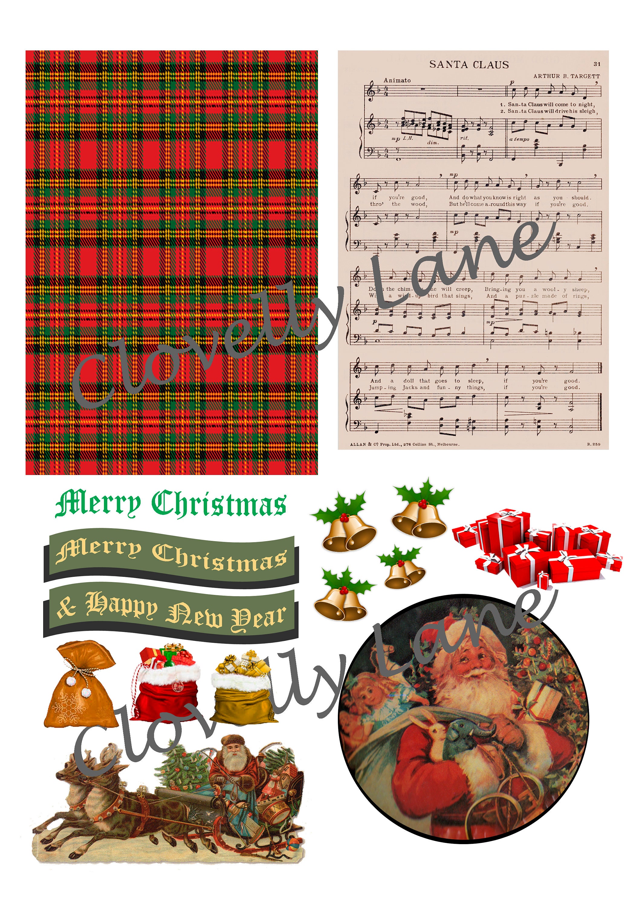 Vintage Christmas Card Collage Kit DIGITAL Download Printable - Etsy