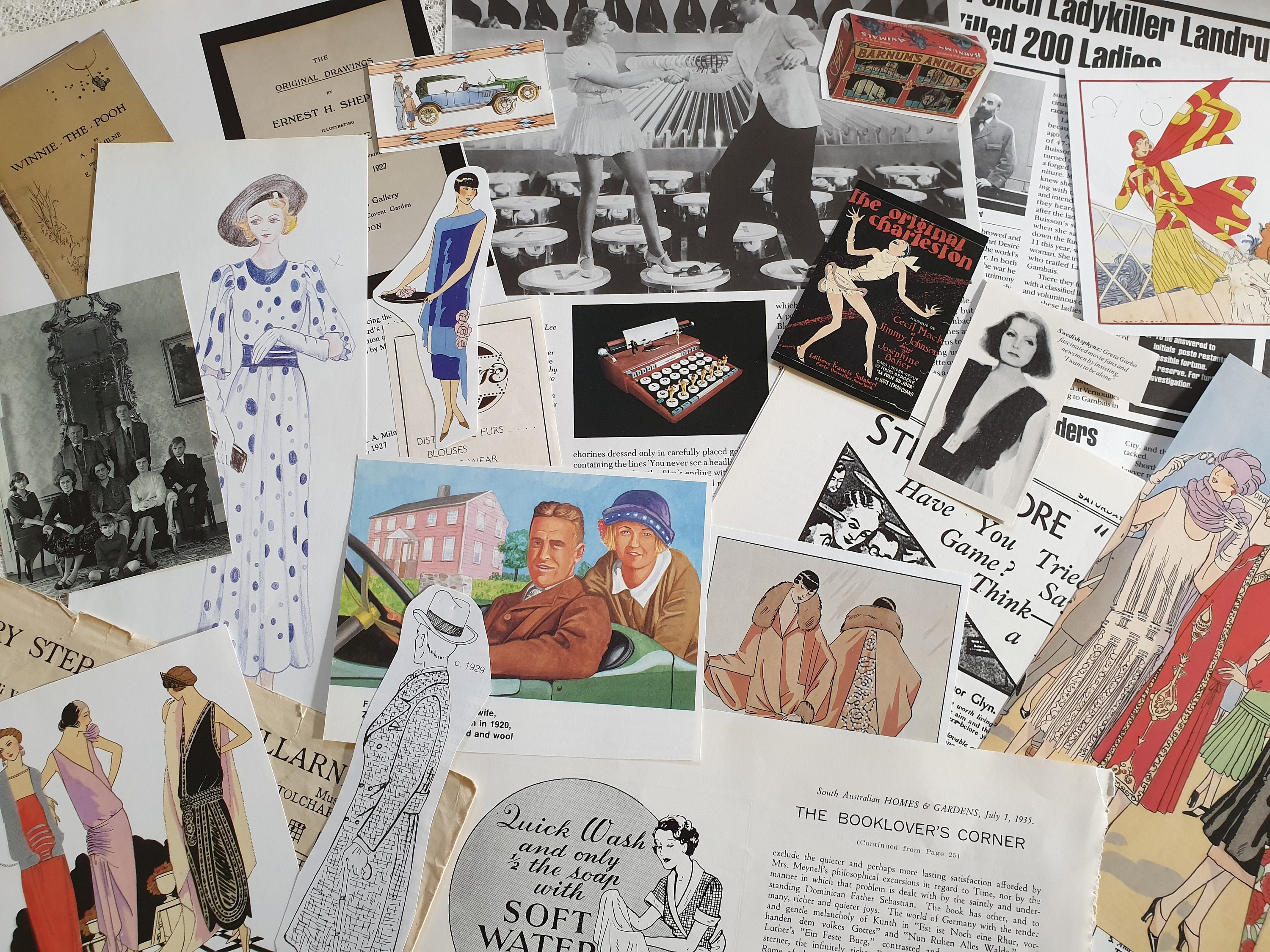 Vintage Paper Twenties 1920s 1930s Fashion Design Culture Movies Music ...