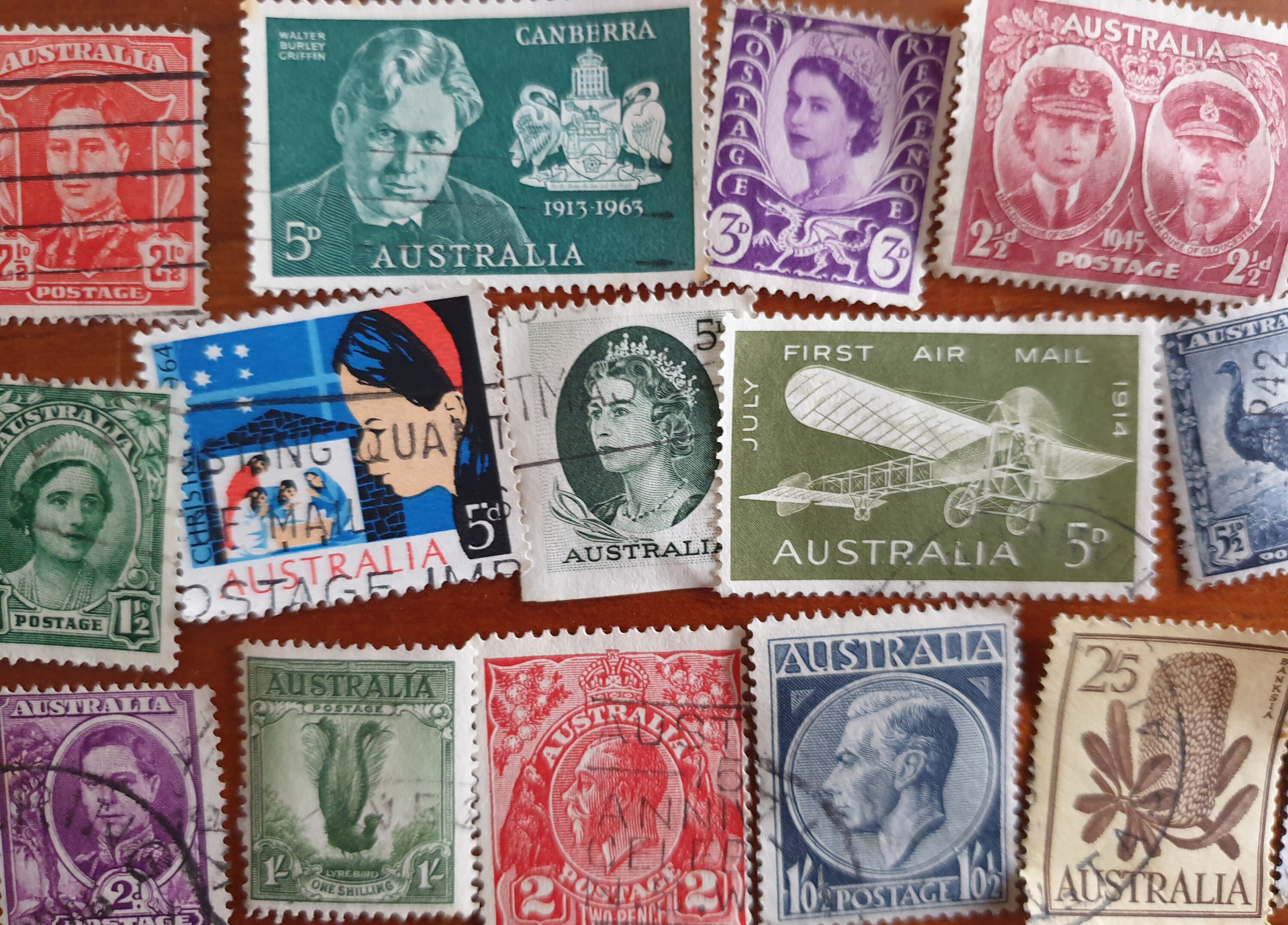 Vintage Australian Postage Stamps Used With Post Marks for Art - Etsy