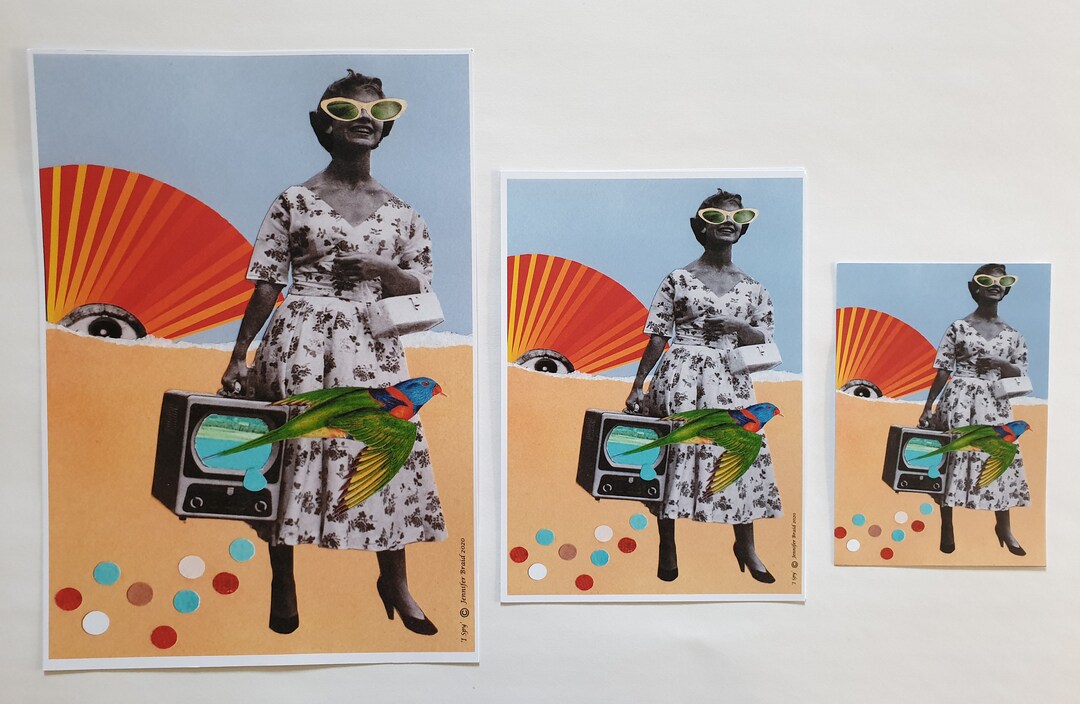 Jen Braid Original Art Print Reproduction of Hand Cut Collage Art "i ...