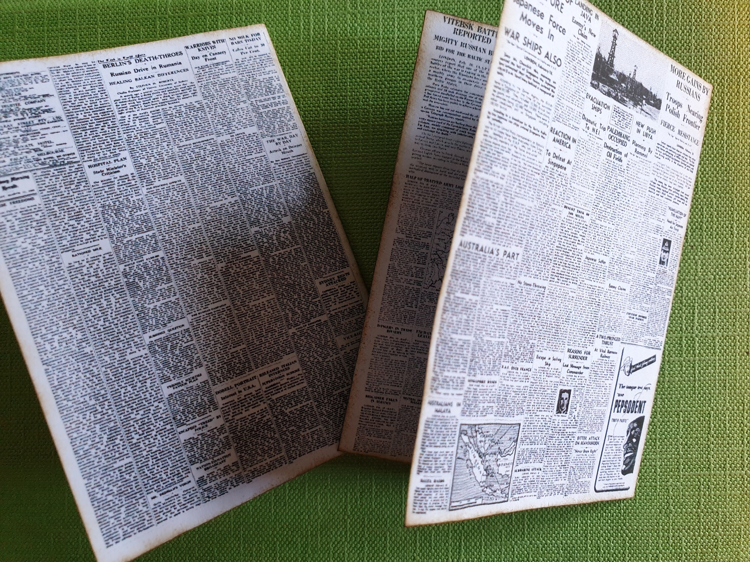 1/6 scale miniature vintage 1940s newspapers WWII war era set | Etsy
