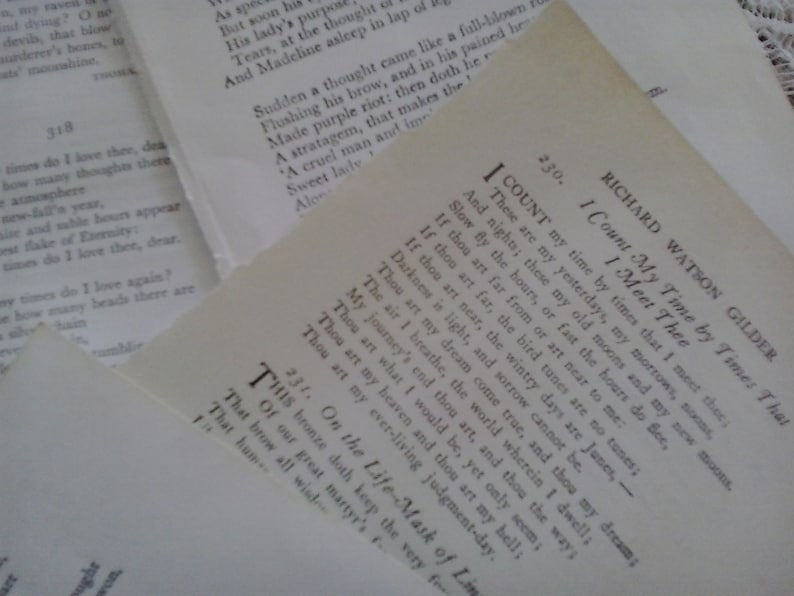 Vintage paper love poems romance poetry on pages from old | Etsy