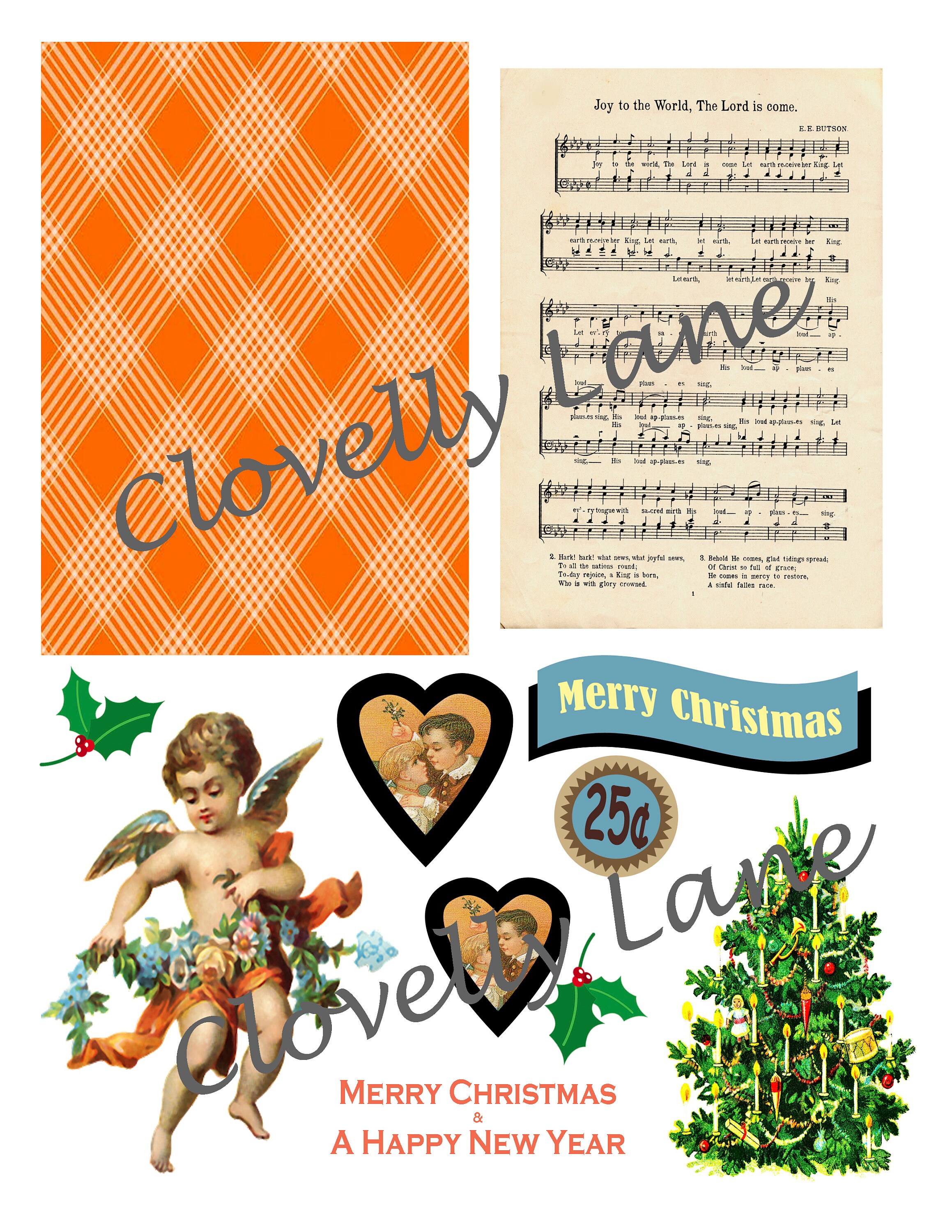 Vintage Christmas Card Collage Kit DIGITAL Download Printable - Etsy