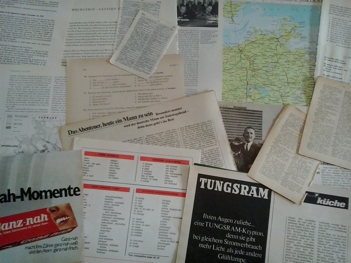 Vintage Paper German Germany Deutschland Theme Pages From Old Books ...