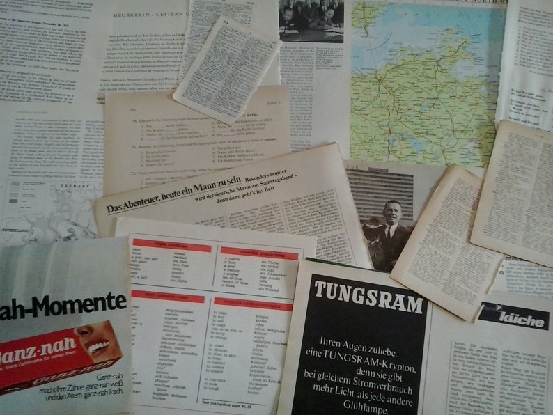 Vintage Paper German Germany Deutschland Theme Pages From Old Books ...