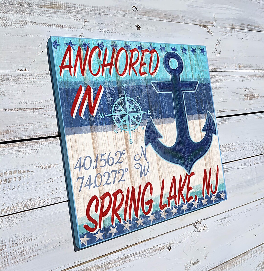 Personalized Town Sign With Coordinates, Anchored in Town Sign, Custom ...