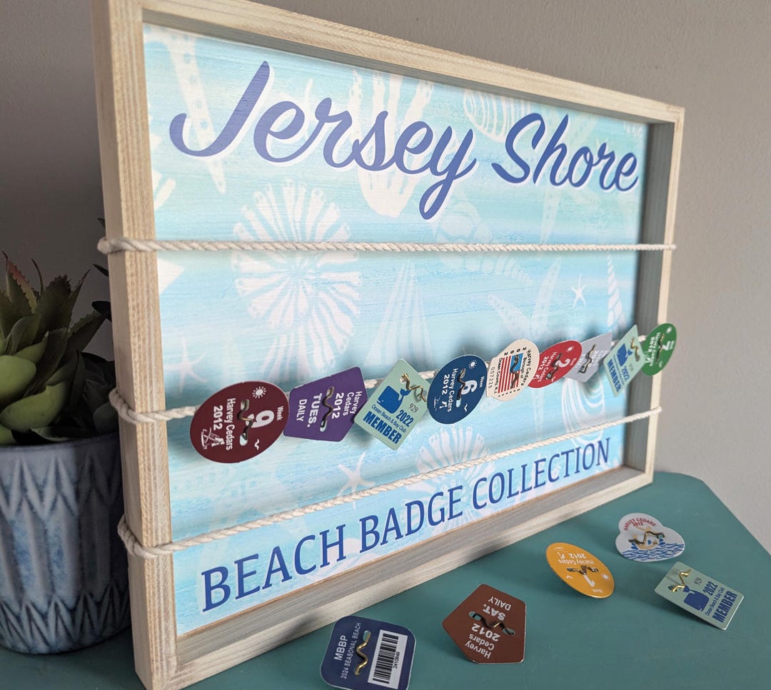 Beach Badge Holder, Jersey Shore Beach Badge Display, Beach Tag Beach ...