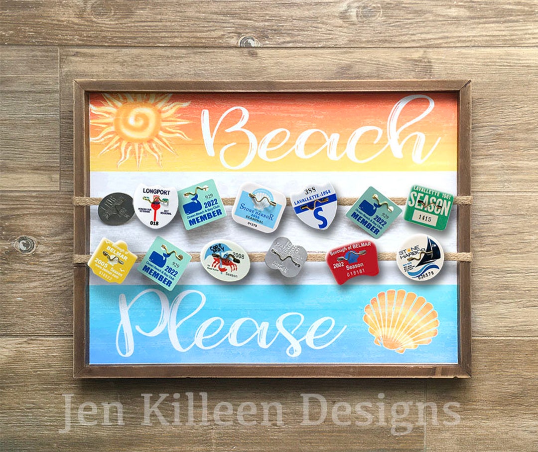 Beach Badge Display NJ Season Badge Holder Beach Badge - Etsy