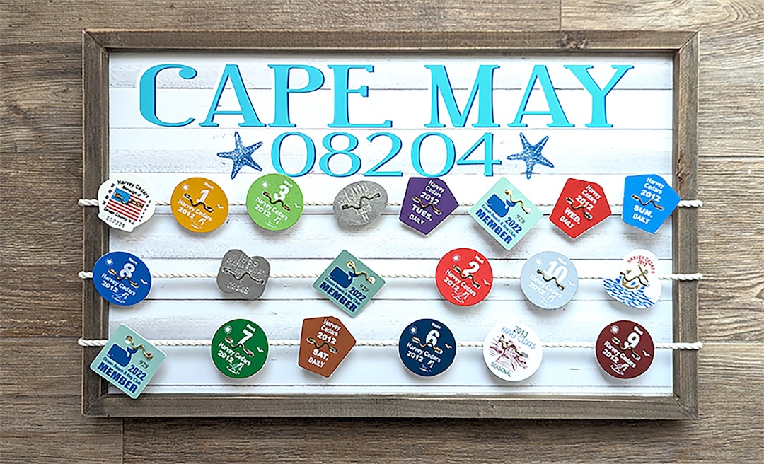 Beach Badge Display, Personalized Beach Badge Holder, NJ Beach Badge ...
