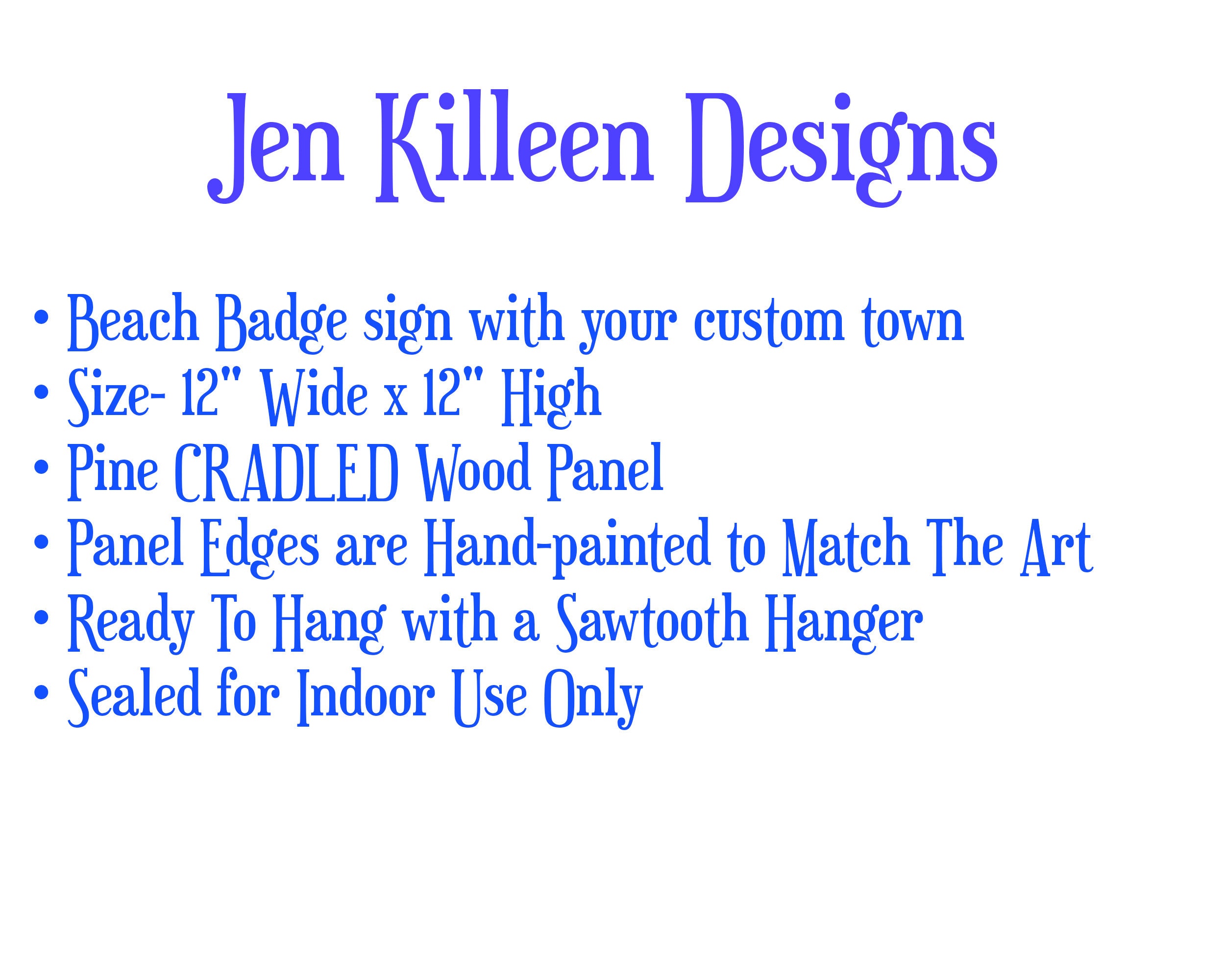 Customizable NJ Beach Badge Wood Sign: Jersey Shore Art - Etsy