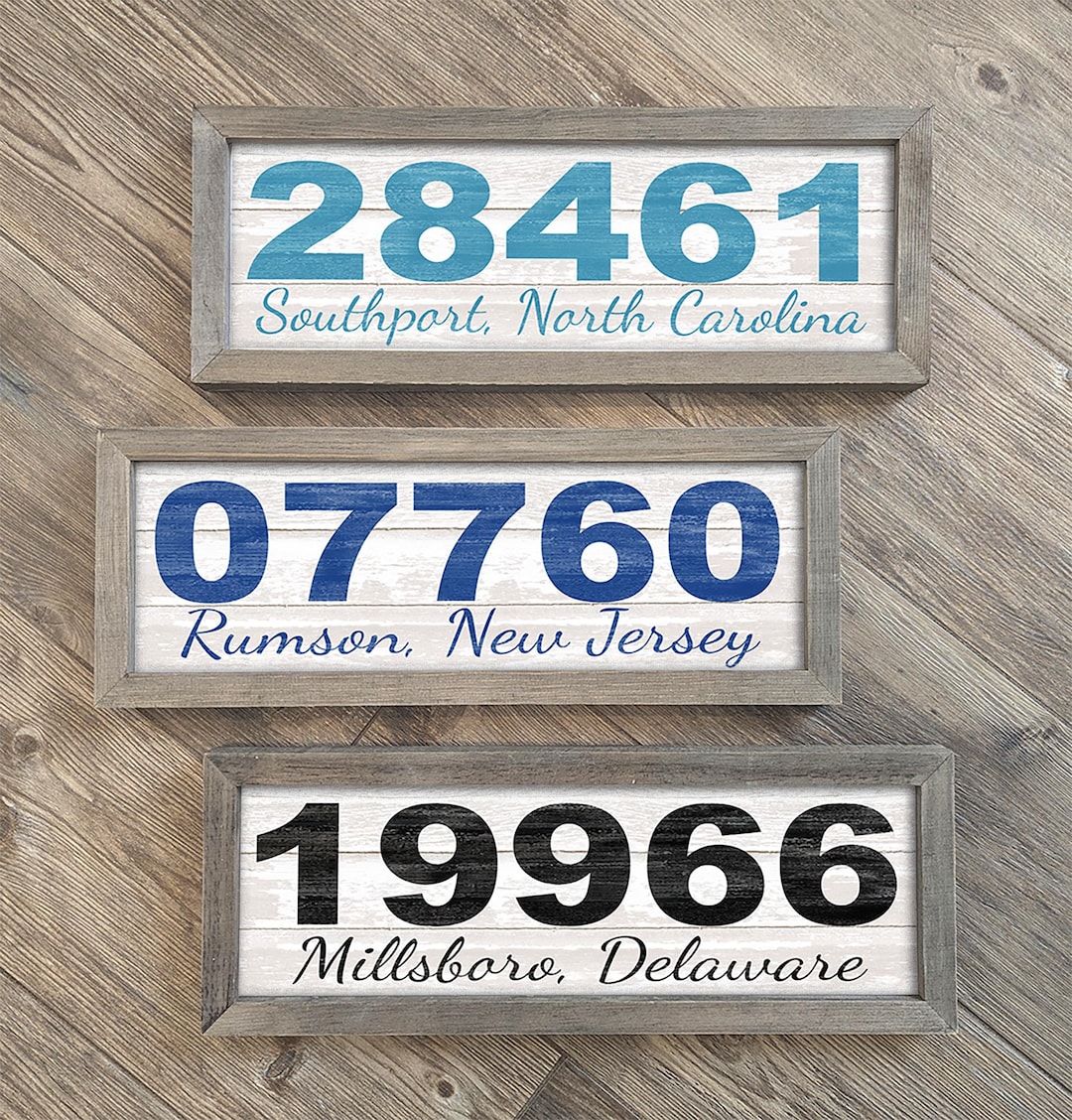 Zip Code Sign Custom Town And State Custom Zip Code Sign