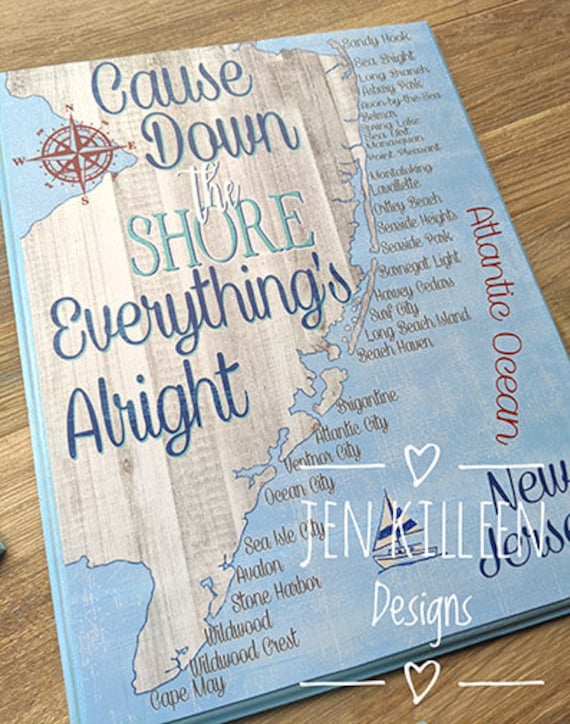 Beaches Of New Jersey Map Jersey Shore Map Shore Towns New