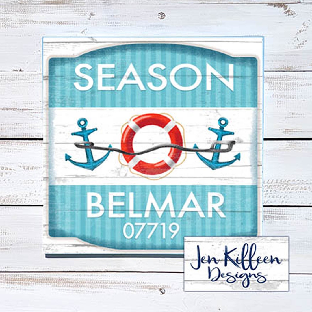 Customizable NJ Beach Badge Wood Sign: Jersey Shore Art - Etsy