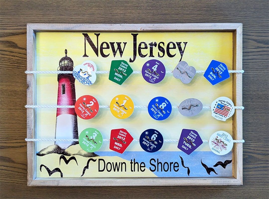 Beach Badge Holder, Jersey Shore Beach Badge Display, Down the Shore ...