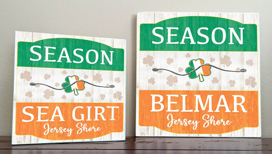 New Jersey Irish Sign, NJ Custom Town Sign, NJ Beach Badge, NJ Irish ...