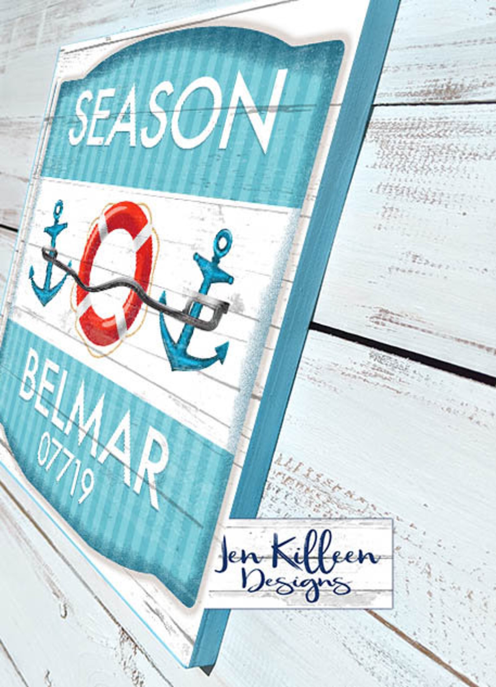 Customizable NJ Beach Badge Wood Sign: Jersey Shore Art - Etsy