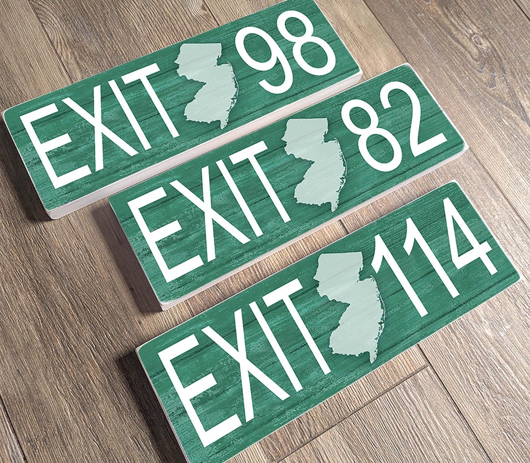 New Jersey Parkway Wood Exit Signs, NJ Exit Signs, Garden State Parkway ...