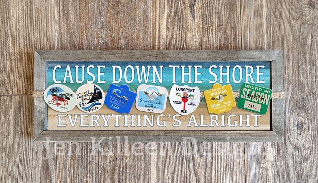 Beach Badge Display, NJ Beach Badge Holder, Springsteen Cause Down the ...