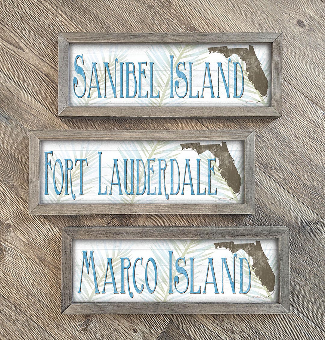 Custom Florida Beach Sign, Personalized Town State Décor, Personalized ...
