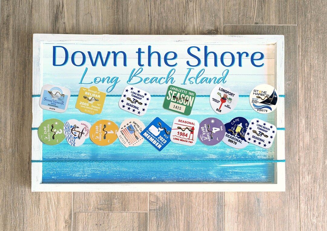 Beach Badge Holder With Custom Town, Beach Badge Tag Display, NJ Season ...