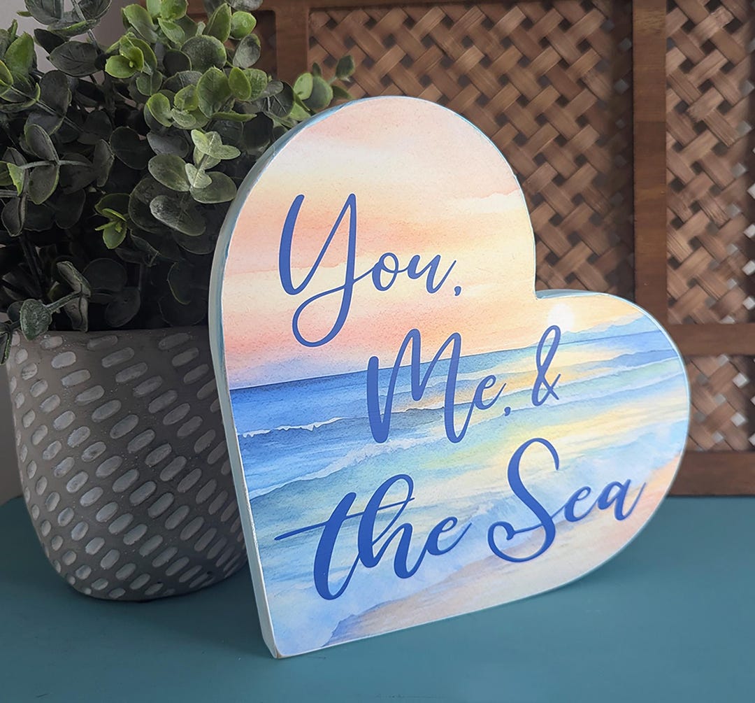 Coastal Heart Decor, You Me and the Sea, Coastal Valentines Day, Beach ...