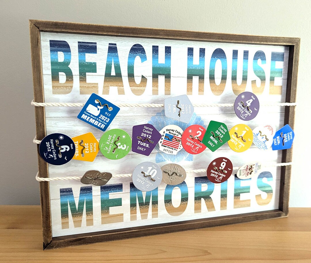 Beach Badge Display: Jersey Shore Beach Badge Holder, Beach House ...