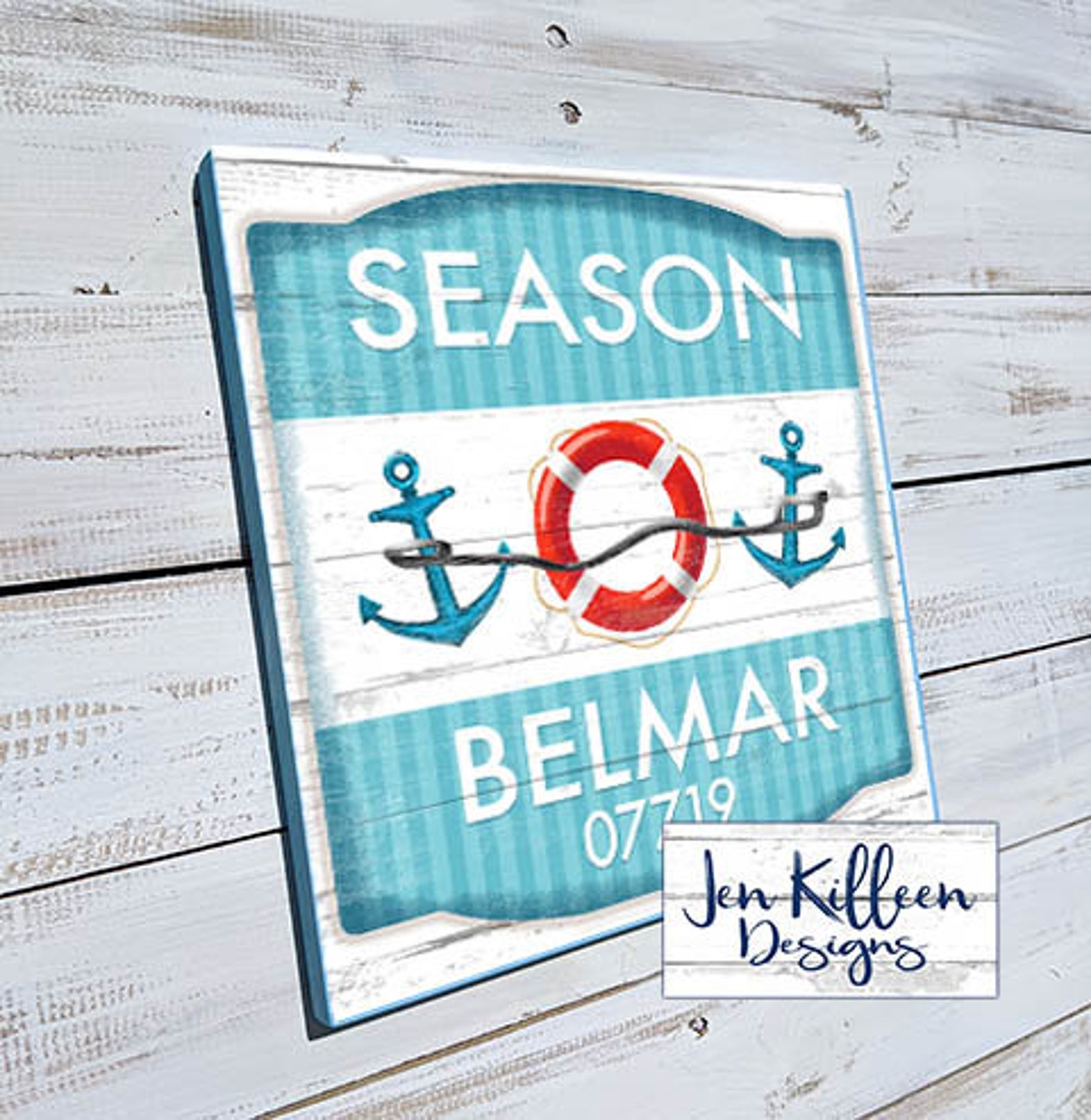 Customizable NJ Beach Badge Wood Sign: Jersey Shore Art - Etsy