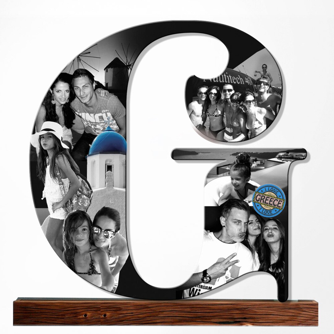 Wooden Letter Custom Photo Collage Letter Honeymoon Photos - Etsy