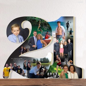 21st Birthday Decorations, Unique Photo Gift, Number Photo Collage, 21 ...
