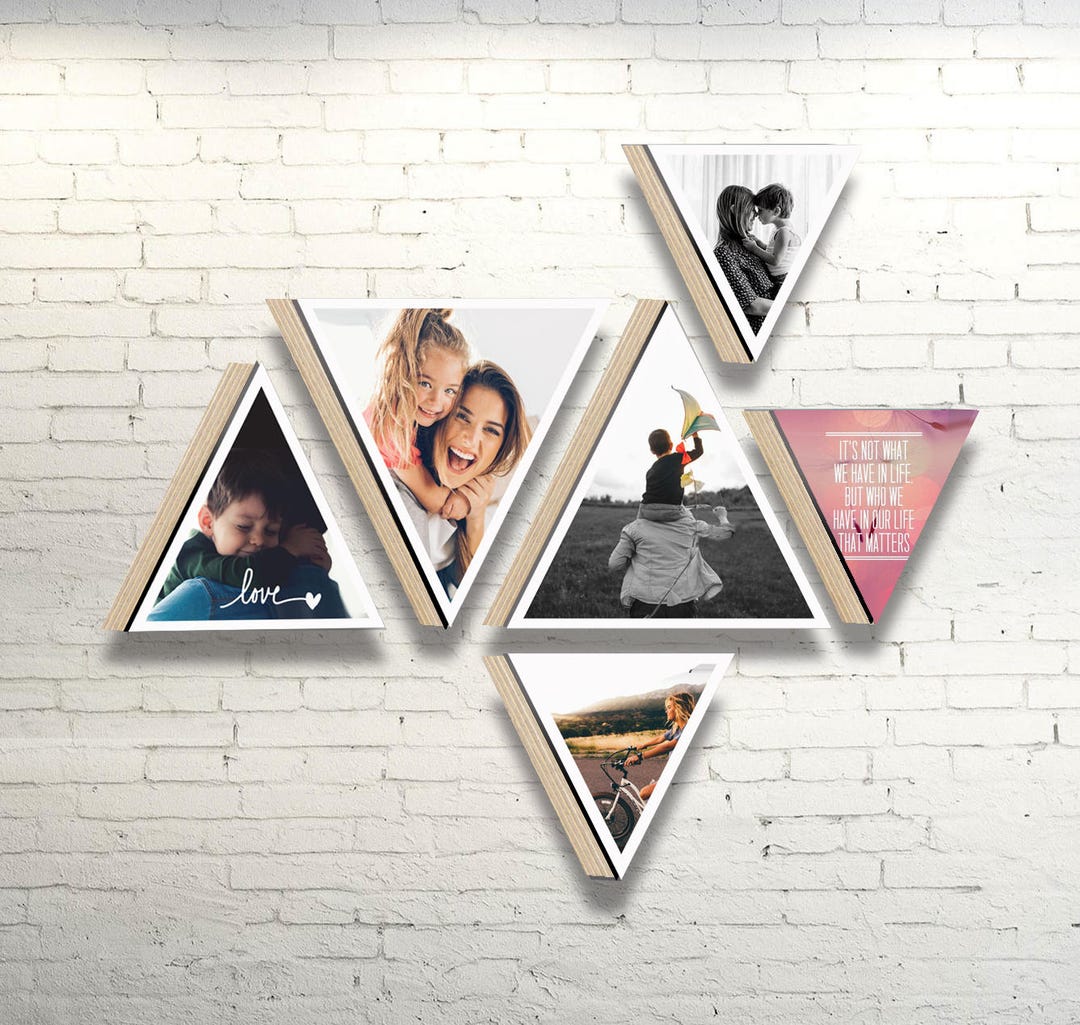 Triangle Photo, Photos on Wood, Wood Photo, Anniversary Gift ...