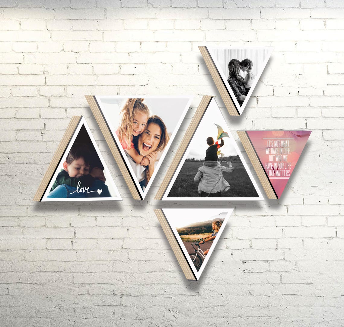 Triangle Photo Photos on Wood Wood Photo Anniversary Gift - Etsy