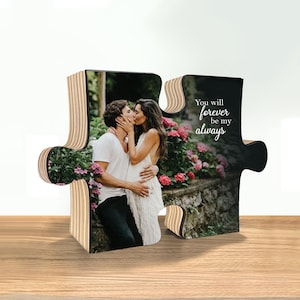 Boyfriend Gift, Personalize Wooden Puzzle, Puzzle Piece, 1 Year ...