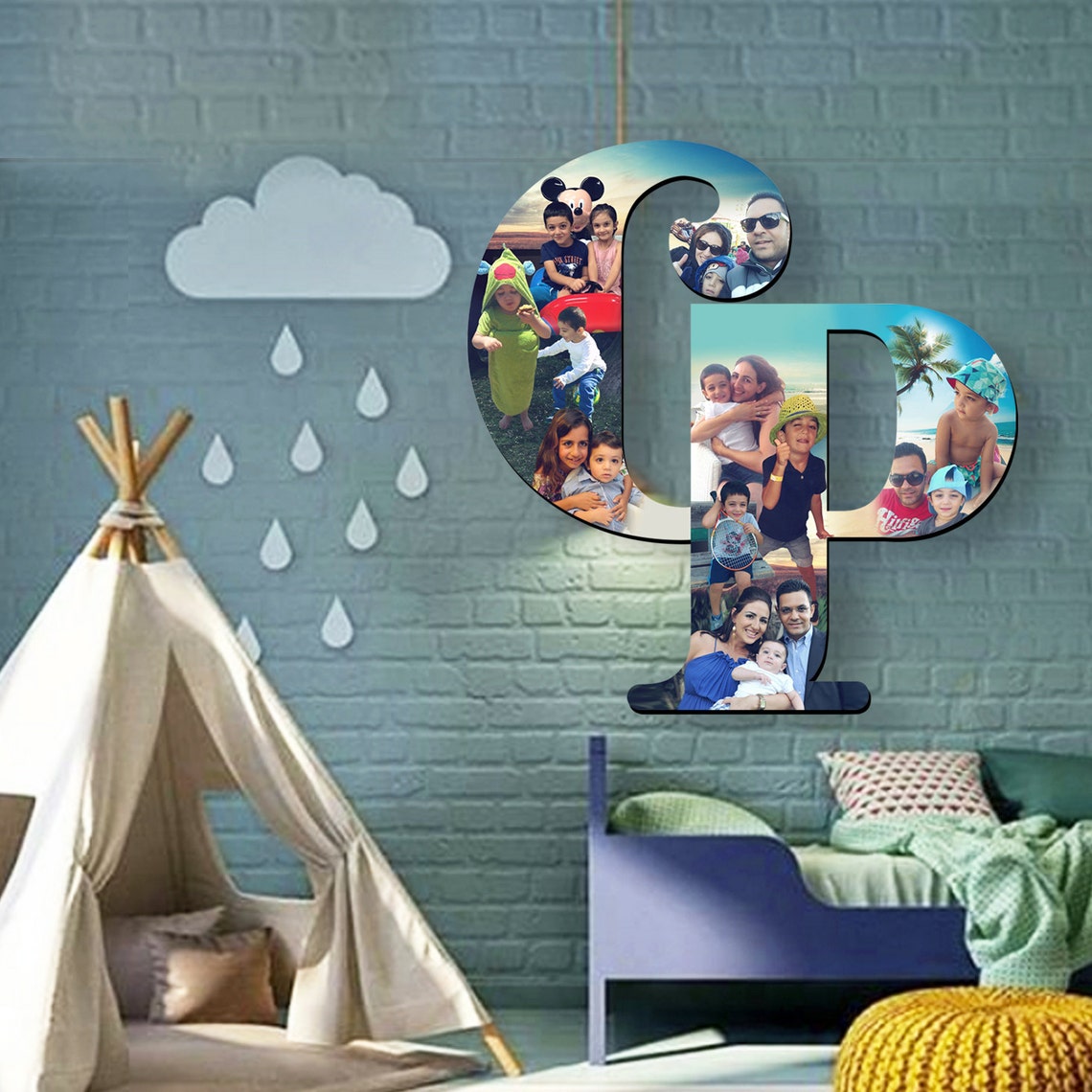 Photos on Wood Wooden Letter Nursery Room Decor Custom | Etsy