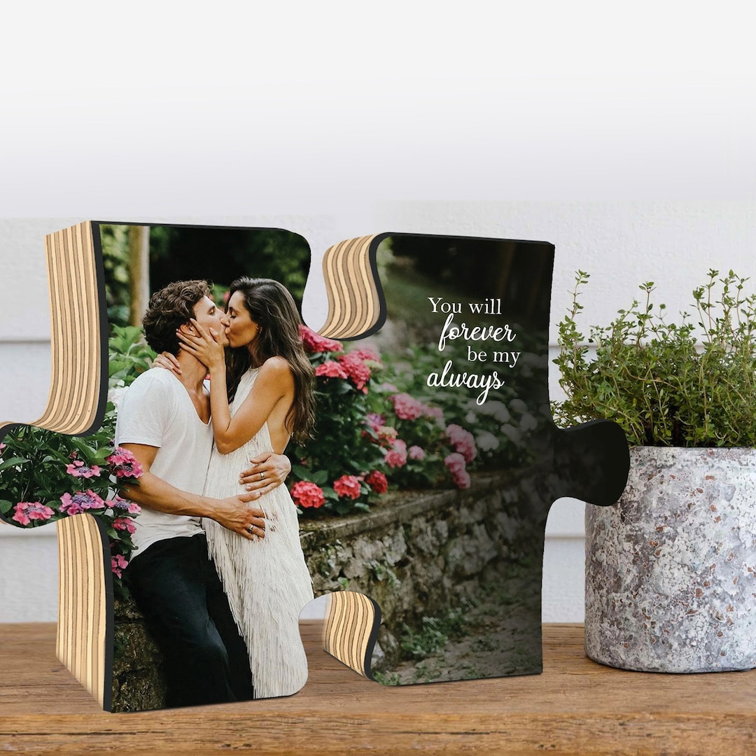 Boyfriend Gift, Personalize Wooden Puzzle, Puzzle Piece, 1 Year ...