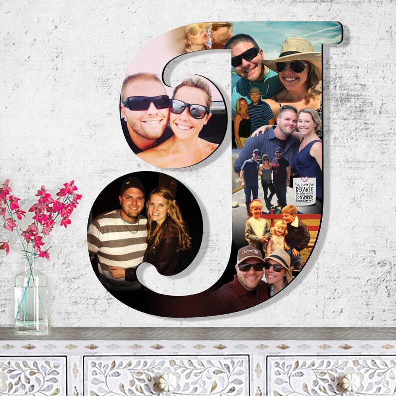 Wooden Letter Custom Photo Collage Letter Wooden Letter - Etsy