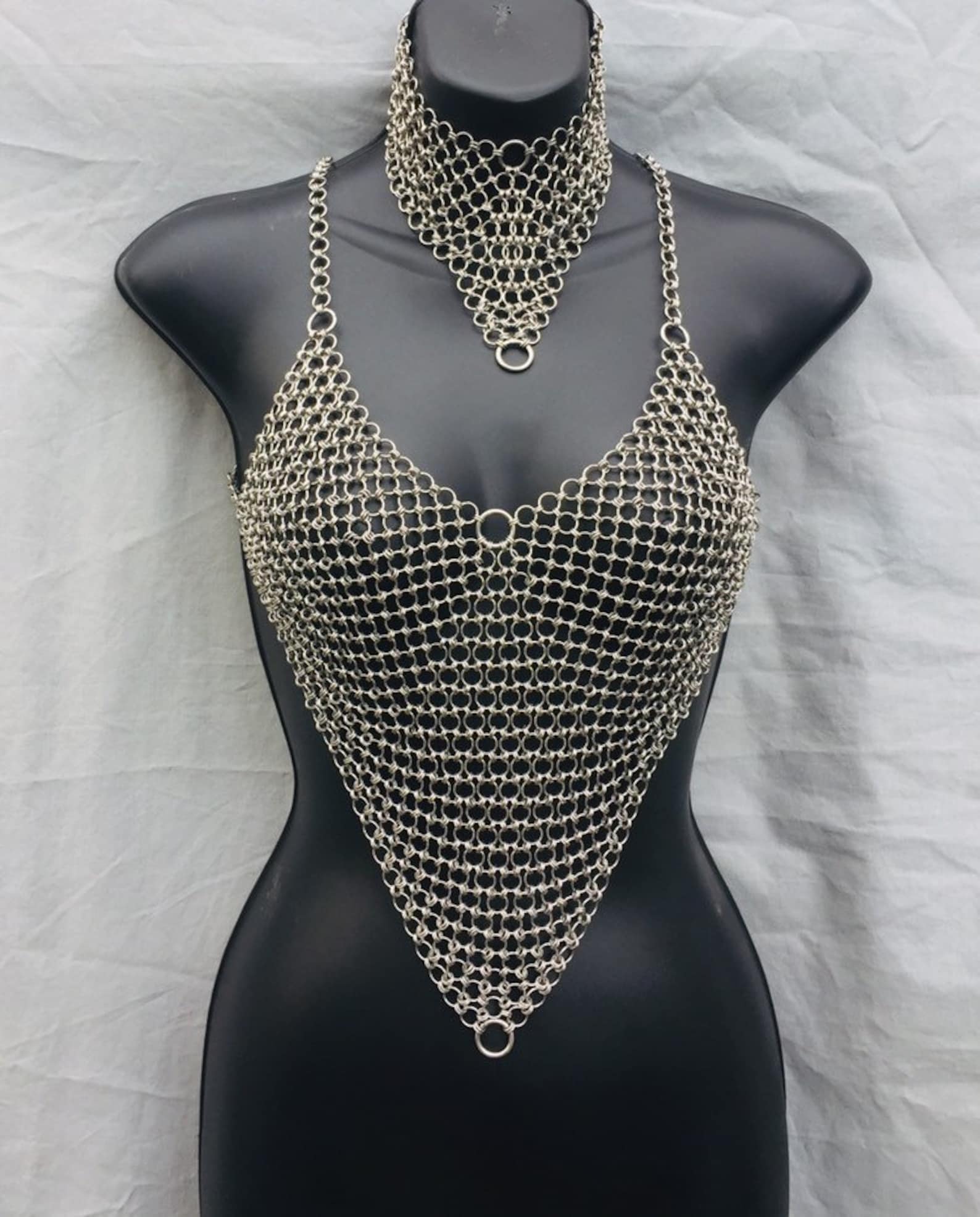 Halter Top Chainmail Stainless Steel - Etsy