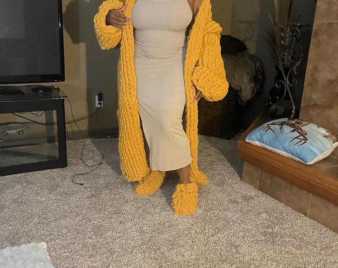 Macaroni and Cheese Oversized Blanket Cardigan Handknit/crochet Pattern ...