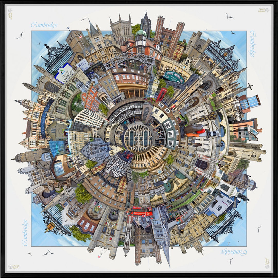 Cambridge 'worlds Apart' Art Print, Travel, City Print, Wall Art Prints ...